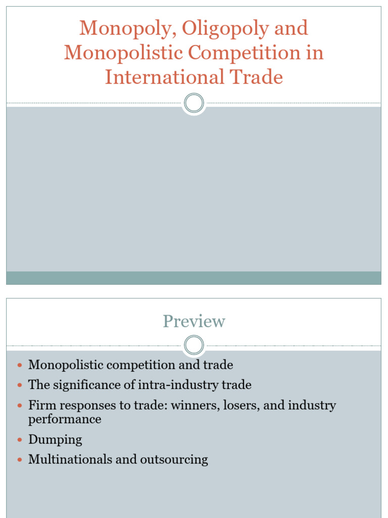Lecture 7 - Monopoly, Oligopoly and Monopolistic Competition in International | PDF | Monopoly ...