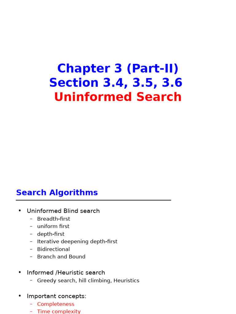 Chap3 UninformedSearch | PDF | Graph Theory | Applied Mathematics