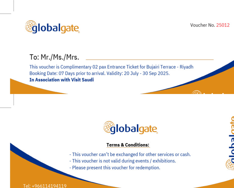 Global Gate Voucher 20 X 8 CM PDF | PDF