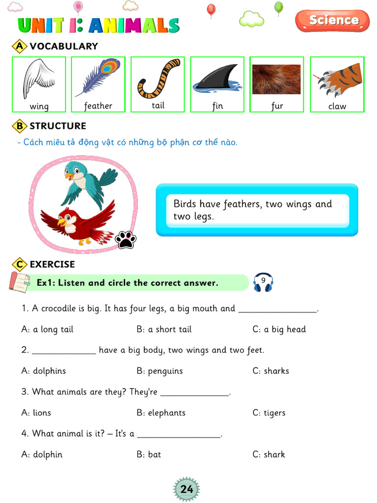 Unit 1 - Animals (Lesson 4) | PDF