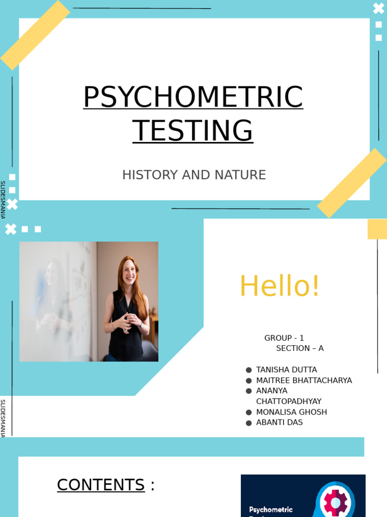 History & Nature of Psychometric Testing, Group - 1, Section - A | PDF ...