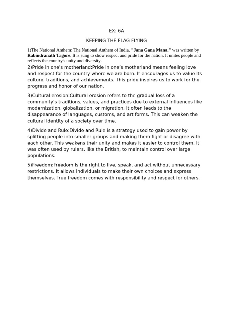 Keeping The Flag Flying Ex6A | PDF