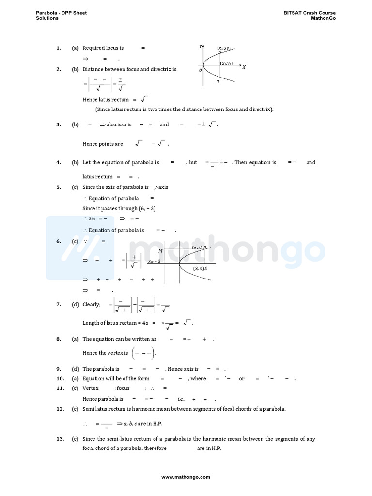 Parabola Properties and Equations Guide | PDF | Geometry | Manifold