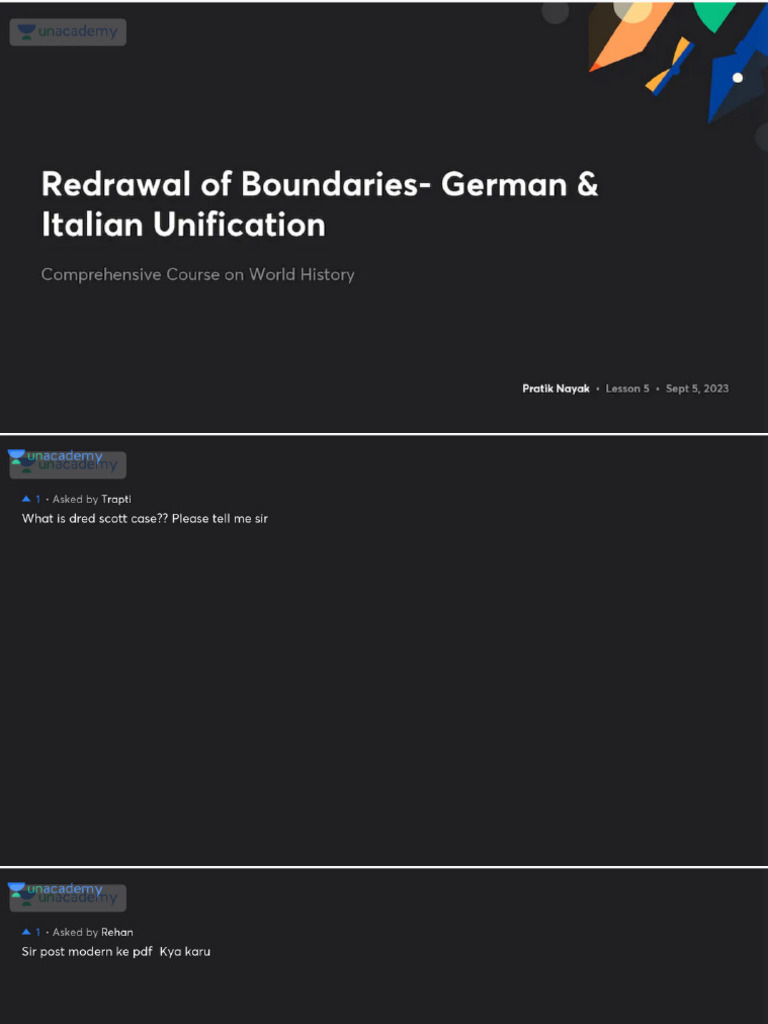 Redrawal of Boundaries German Italian Unification No Anno | PDF