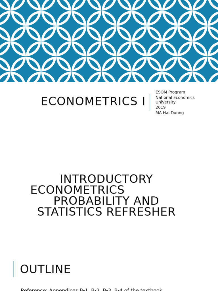 Introductory Econometrics Overview | PDF | Variance | Probability ...