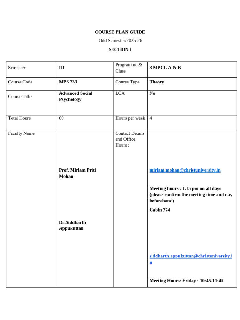 Student Copy - Advanced Social Psychology - MPS 333 - Final Courseplan ...