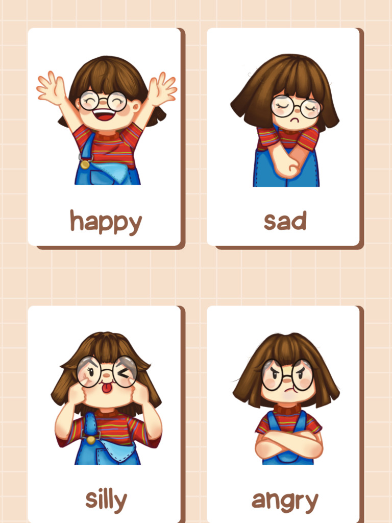 Social and Emotional Learning SEL Educational Flashcard in Brown and ...