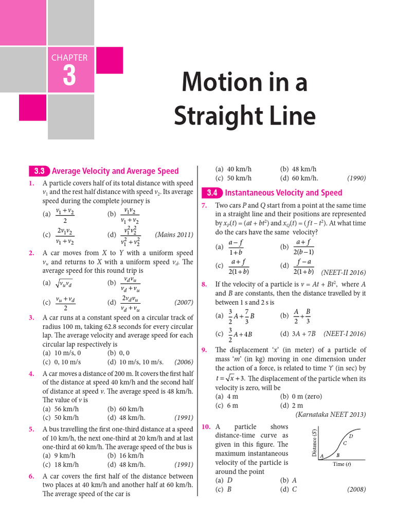 Neet Physics 33 Years | PDF | Speed | Acceleration