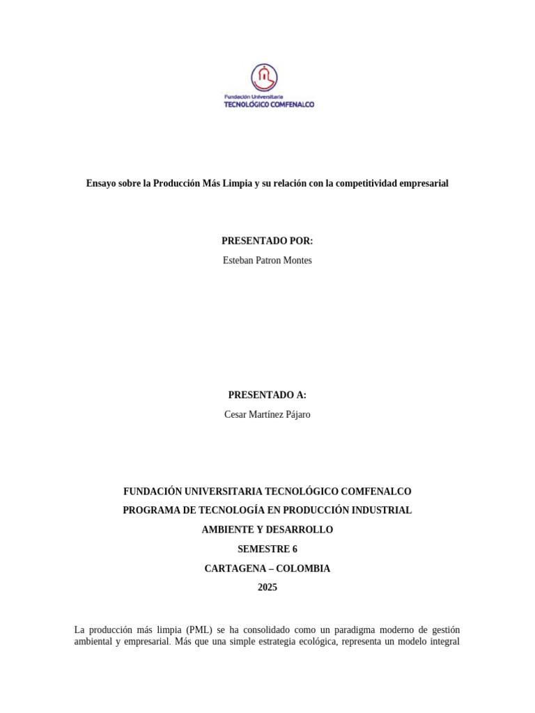 Producción Más Limpia y Competitividad | PDF | Sustentabilidad ...