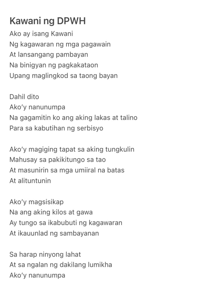 Kawani NG DPWH | PDF