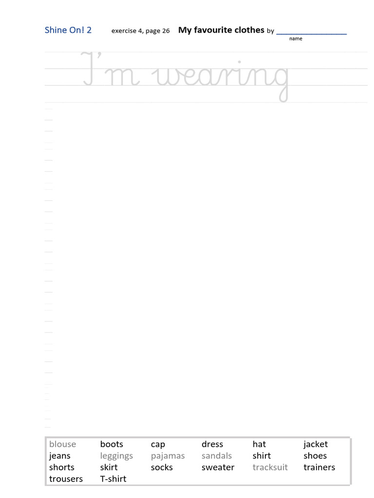 My Favourite Clothes | PDF