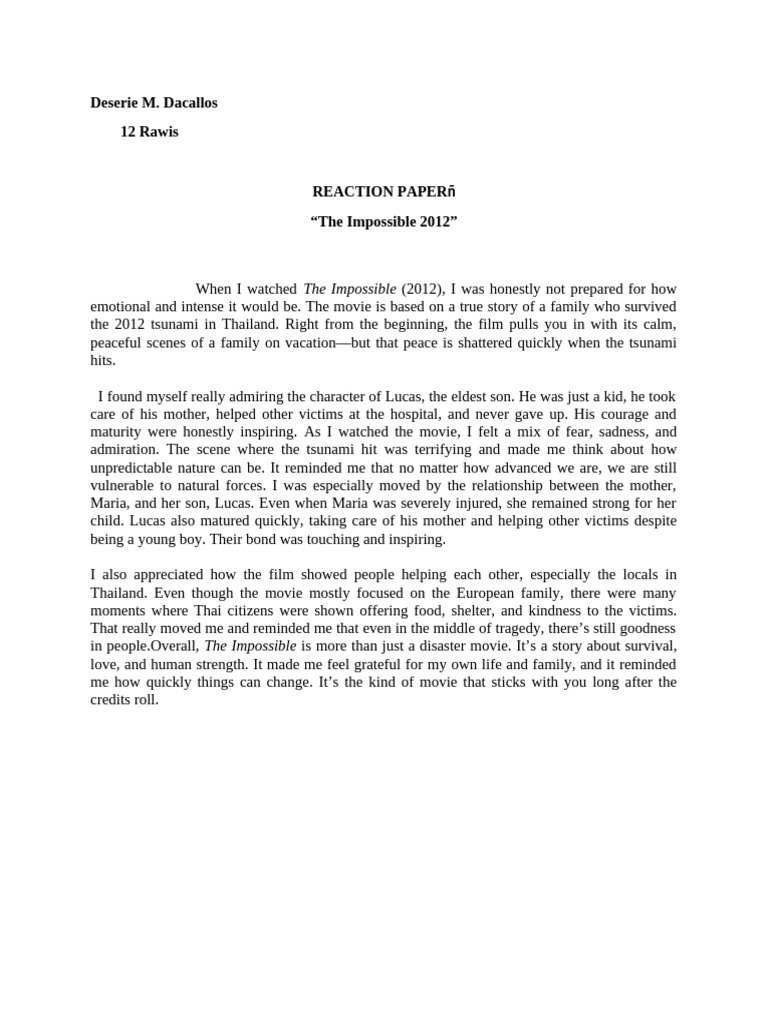 Reaction Paper | PDF