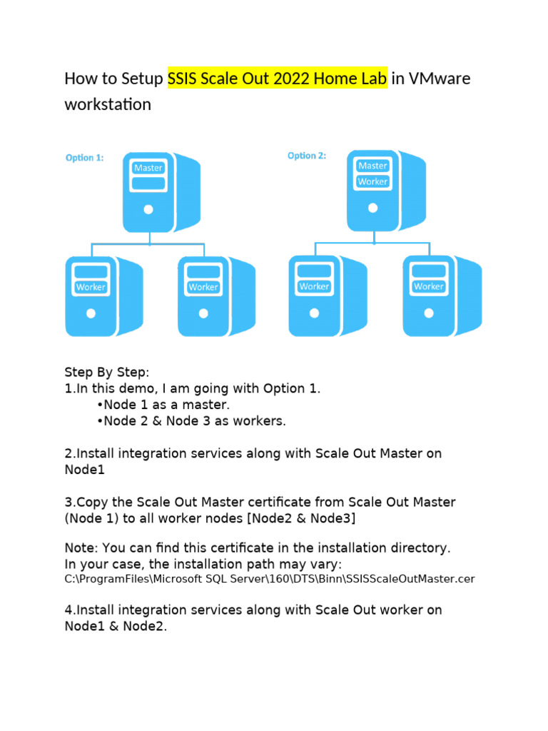 How To Setup SSIS Scale Out 2022 Home Lab in VMware Workstation | PDF