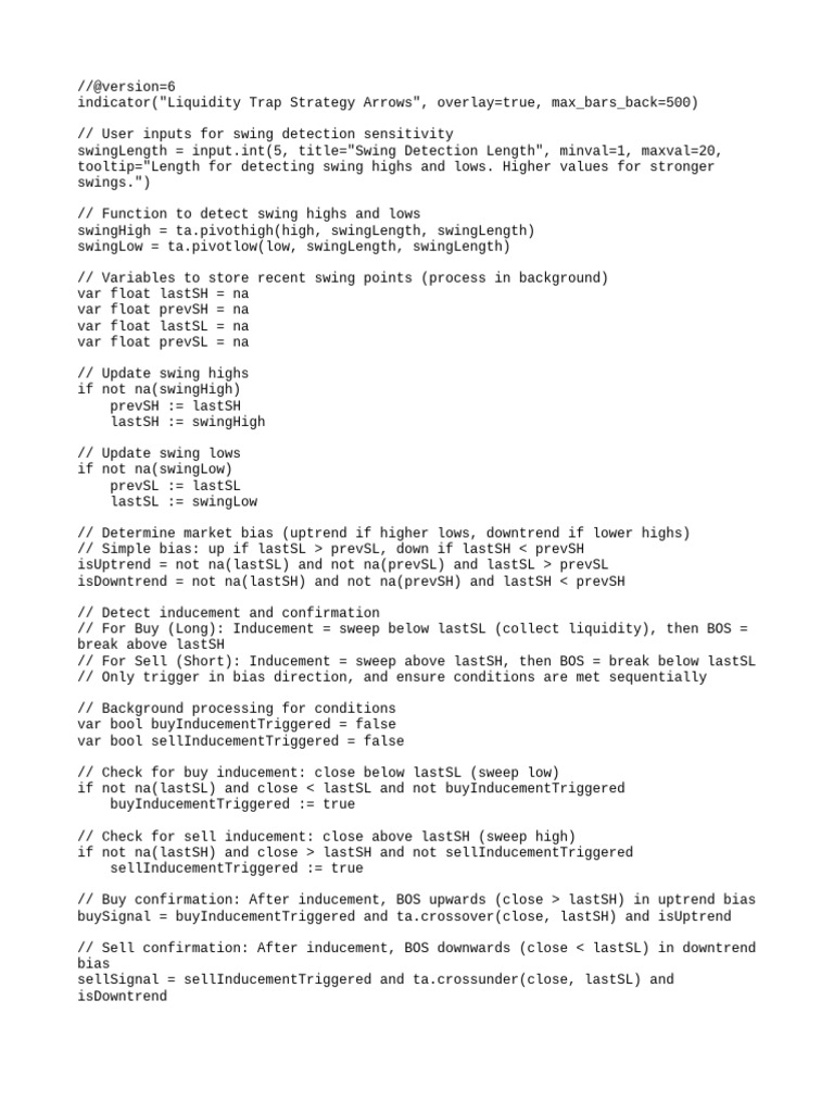 Liquidity Trap Trading Strategy Signals | PDF