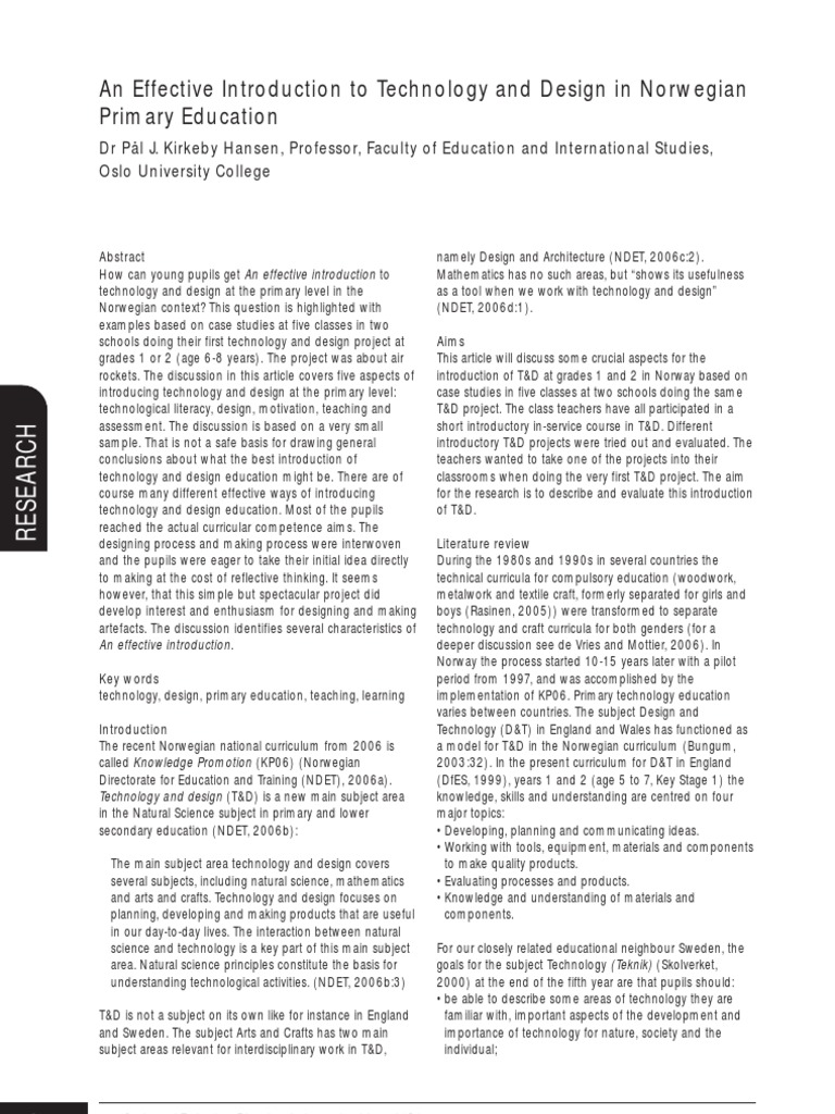 Article Technology in K-2 | PDF | Curriculum | Educational Assessment