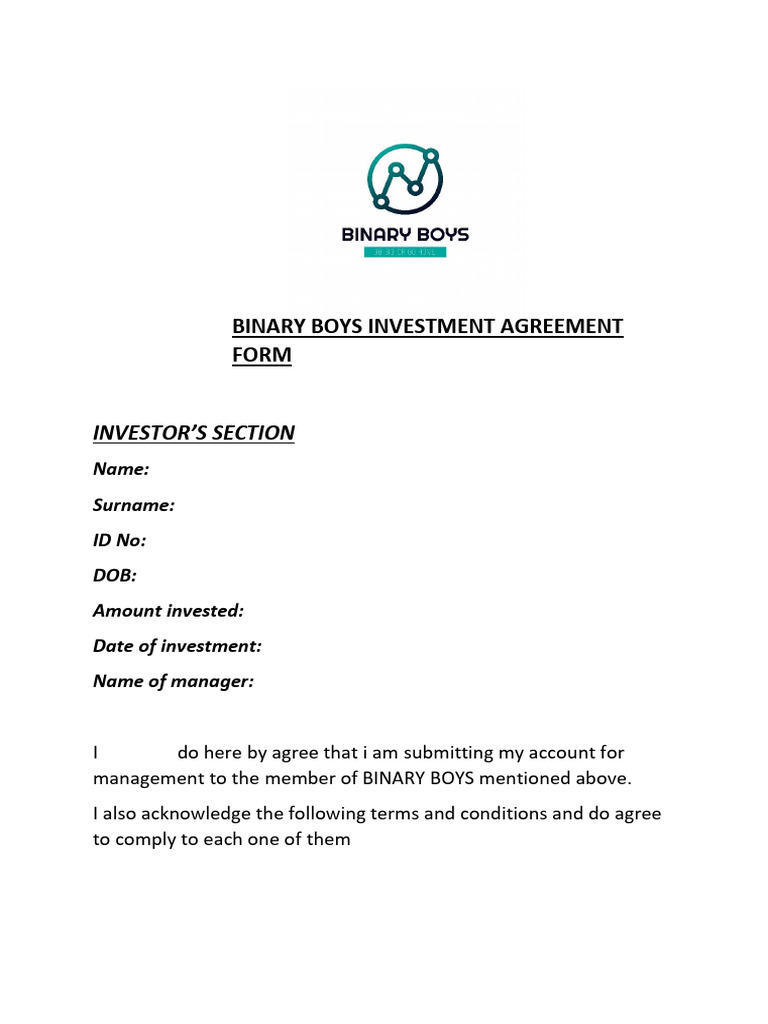Binary Boys Management Form | PDF | Investing