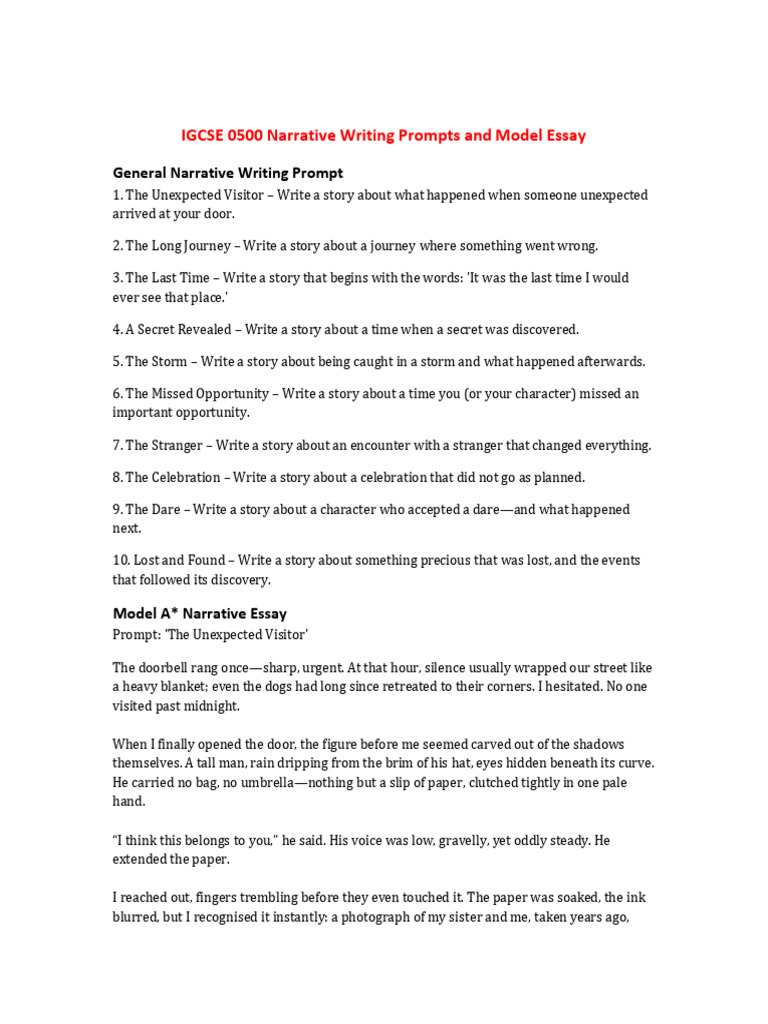 Igcse Narrative Writting | PDF