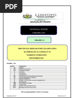 NSC Maths Literacy Grade 12 May June 2025 P2 Only | PDF