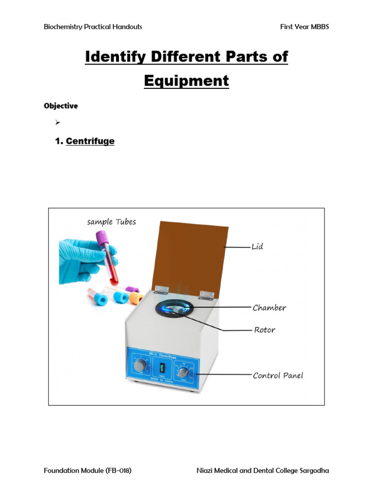 Biochemistry Lab Equipment Guide | PDF | Gel Electrophoresis | Centrifuge