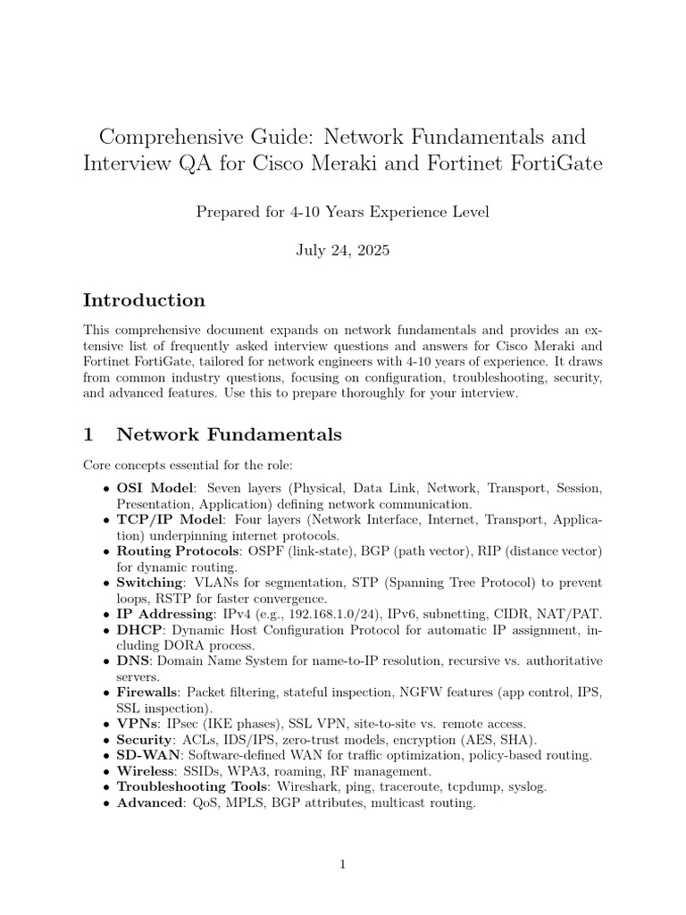 Interview guide - 4 | PDF | Computer Network | Firewall (Computing)
