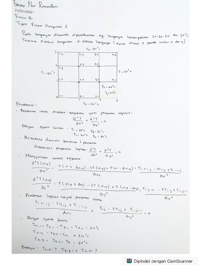 Fatima Nur Ramadhani - 2103110061 - Fisika B - Fisika Komputasi Tugas 2 | PDF