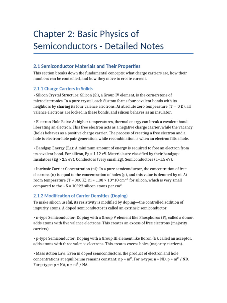 Semiconductor Physics Basics Explained | PDF