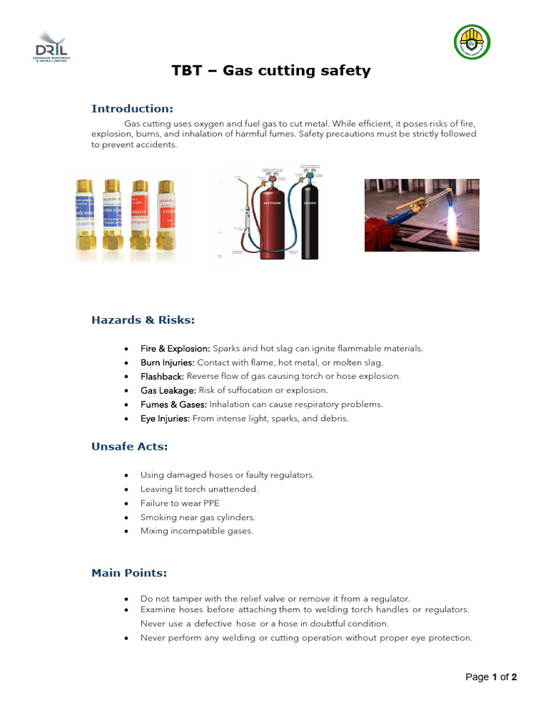 Gas Cutting Safety Guidelines | PDF