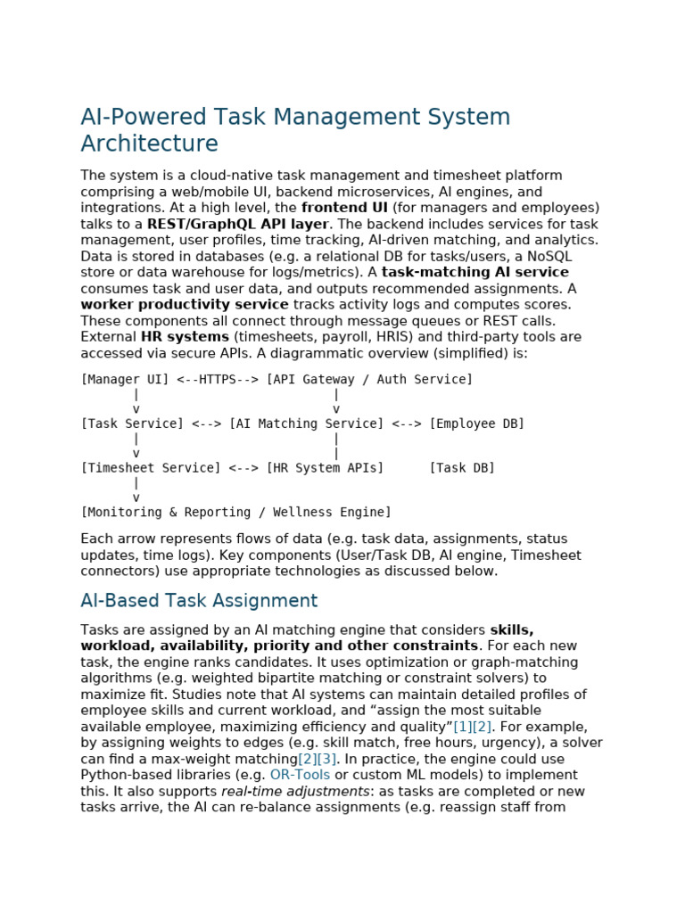 AI-Powered Task Management System Architecture | PDF | Artificial ...