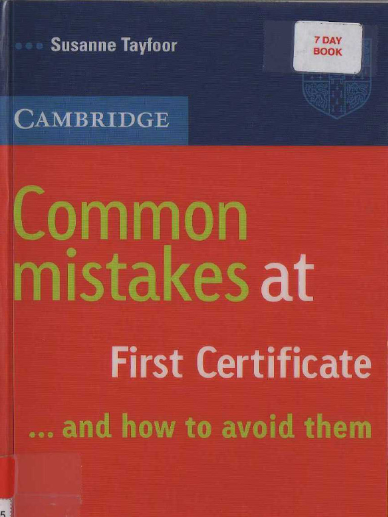 Common Mistakes at First Certificate FCE | PDF