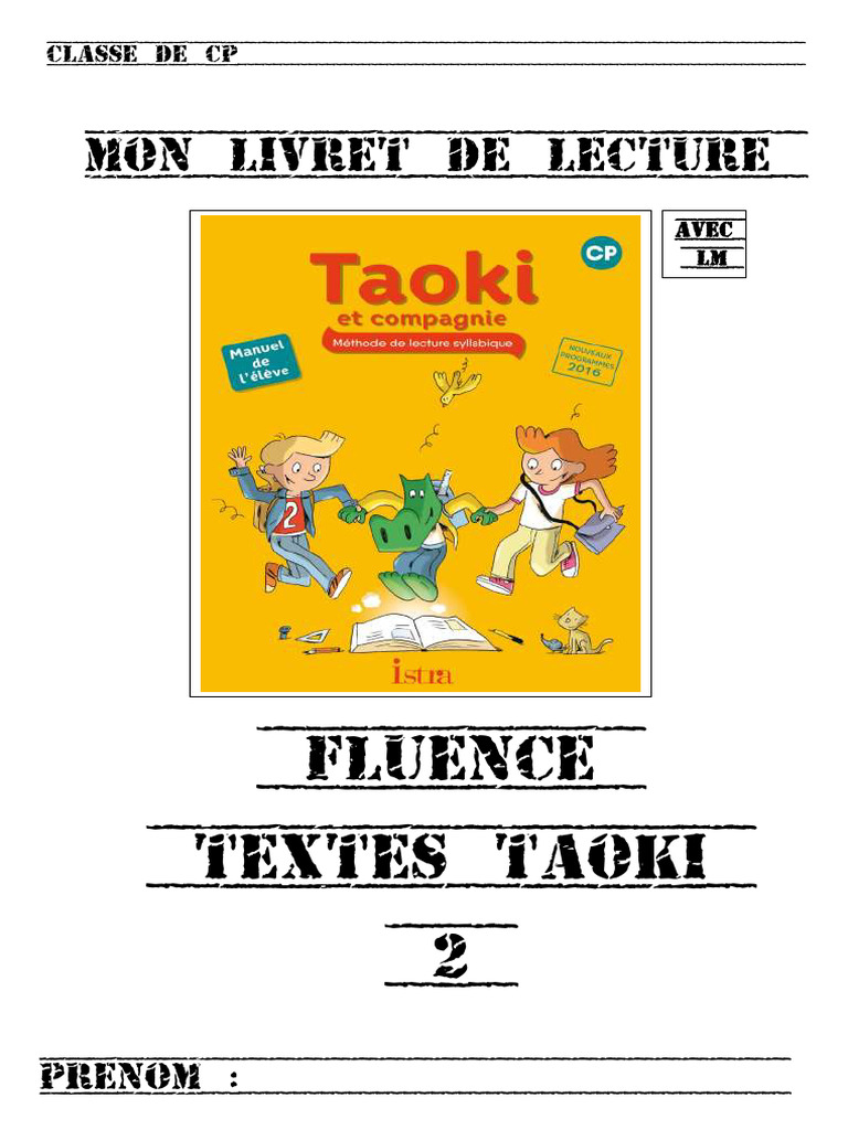 Livret de fluence Taoki CP | PDF