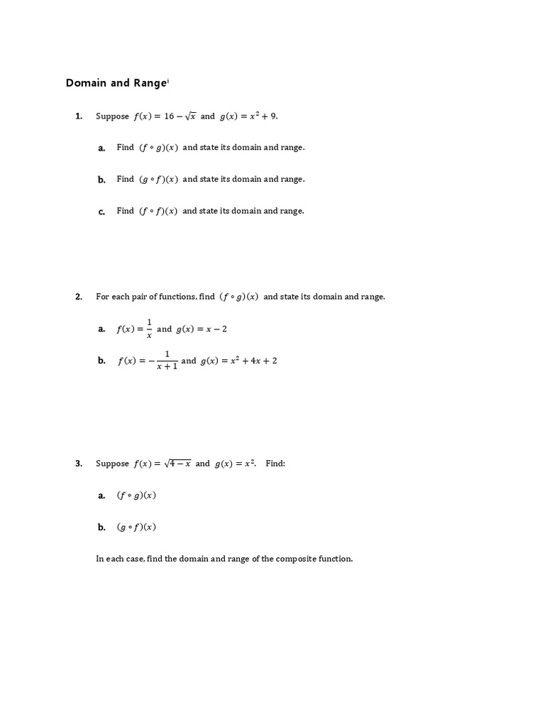 Domain and Range | PDF