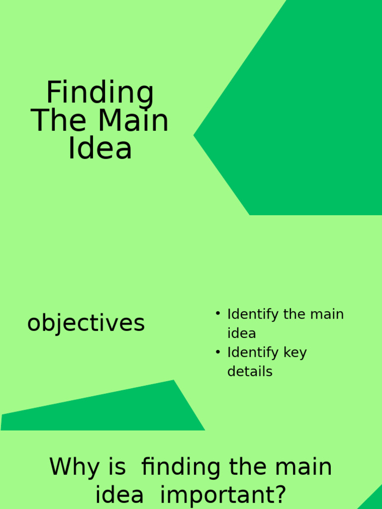 Main Idea and Key Details | PDF