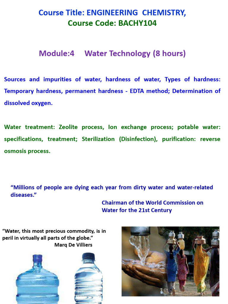 FALLSEM2025-26 VL BACHY104 00100 ETH 2025-08-01 Module-4-Water-Technology | PDF | Oxygen | Water
