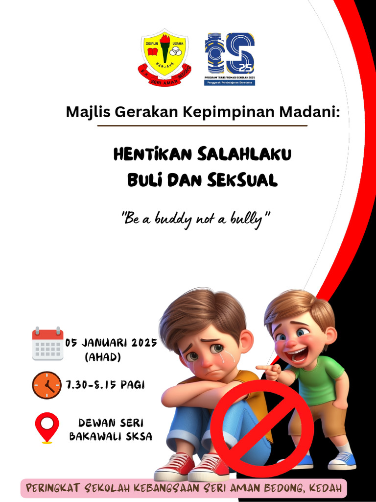 Brosur Majlis Gerakan Kepimpinan Madani Hentikan Salahlaku Buli Dan ...