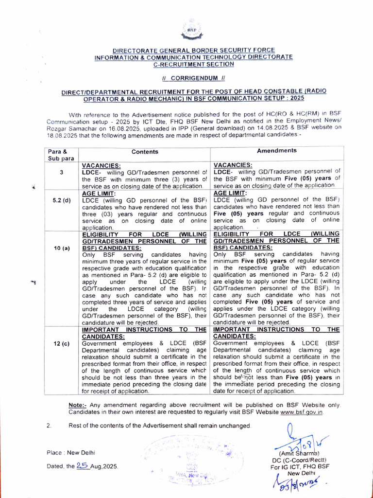 Corrigendum 1 Ro Rm 2025 Pdf Government