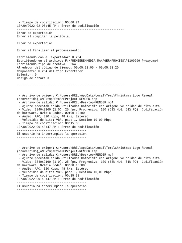 A Me Encoding Error Log | PDF