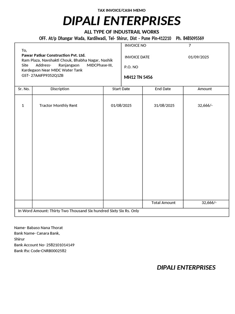 Dipali Enterprises 2 | PDF