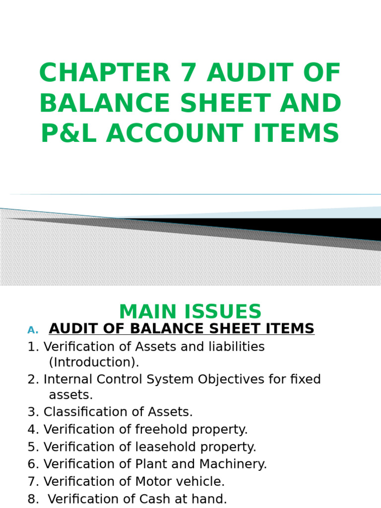 Balance Sheet and P&L Audit Guide | PDF | Audit | Valuation (Finance)