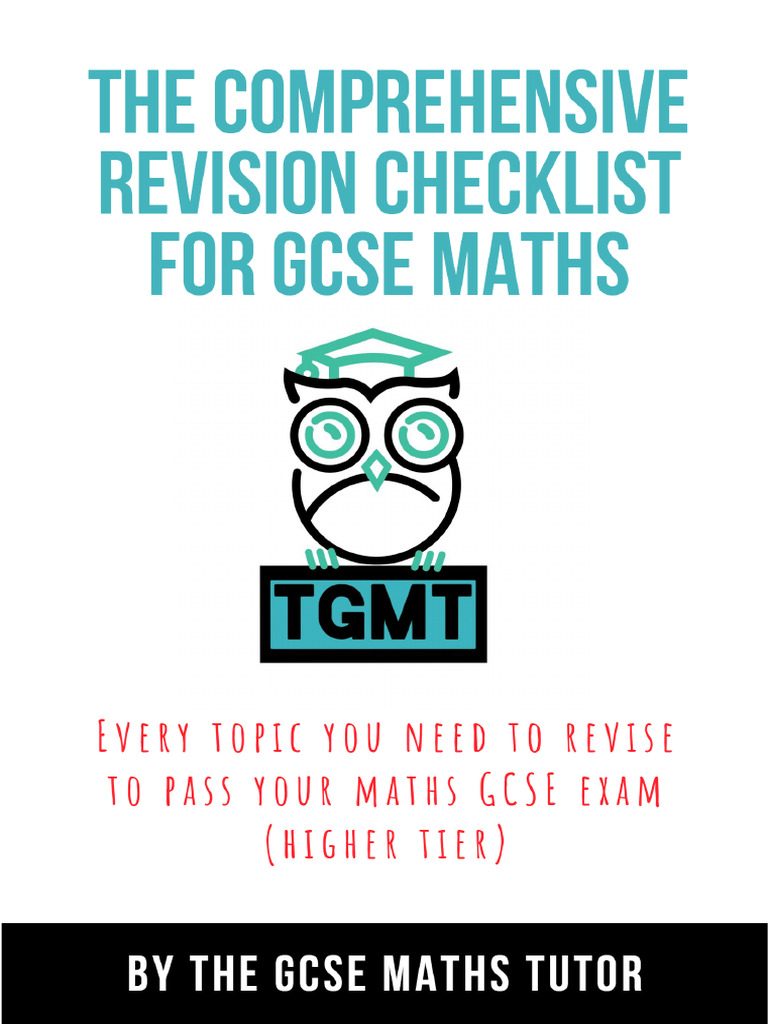 02 - GCSE Maths Topic Checklist - Higher (Getting Ready for Paper 3 ...