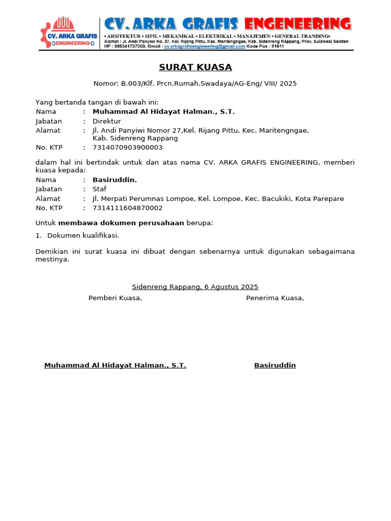 Template Surat Kuasa | PDF