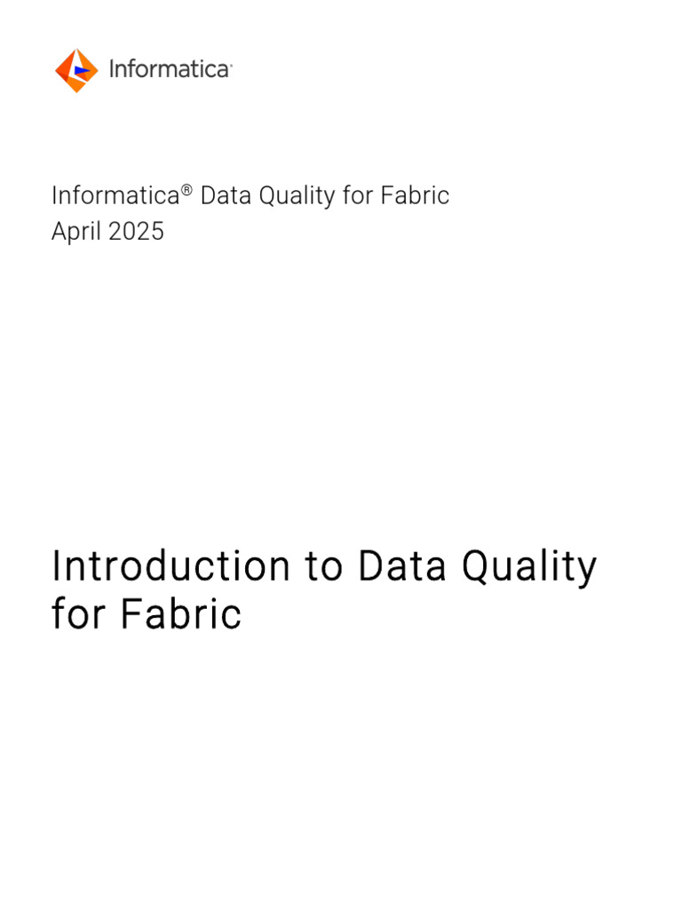 Informatica Data Quality for Fabric Guide | PDF | Cloud Computing | Data