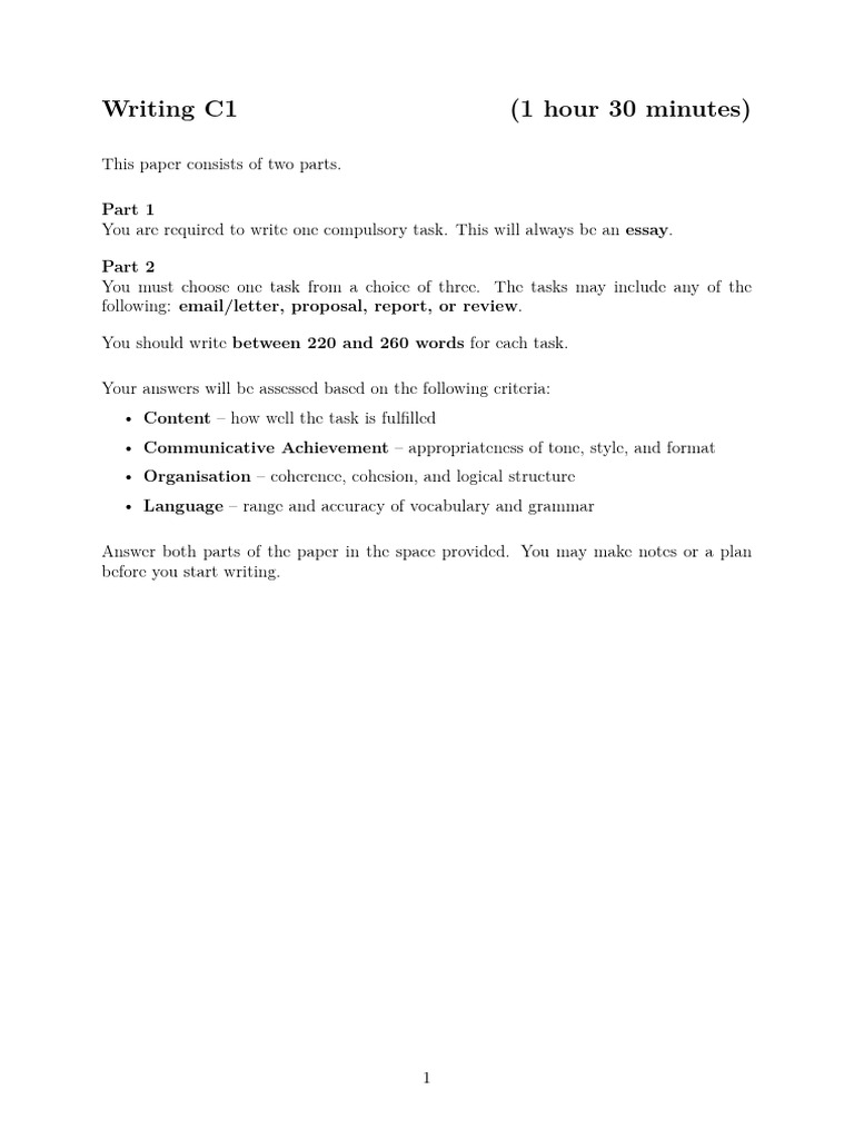 CAE Writing Full 1 | PDF | Communication | Human Communication