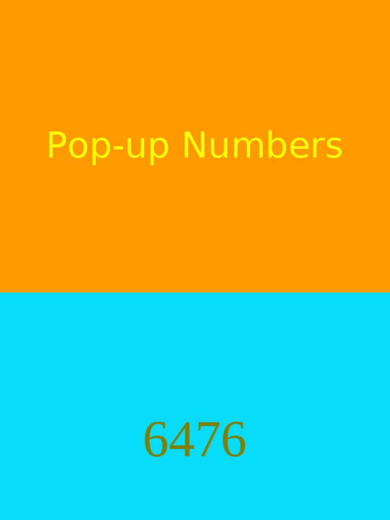 Pop Up Numbers | PDF