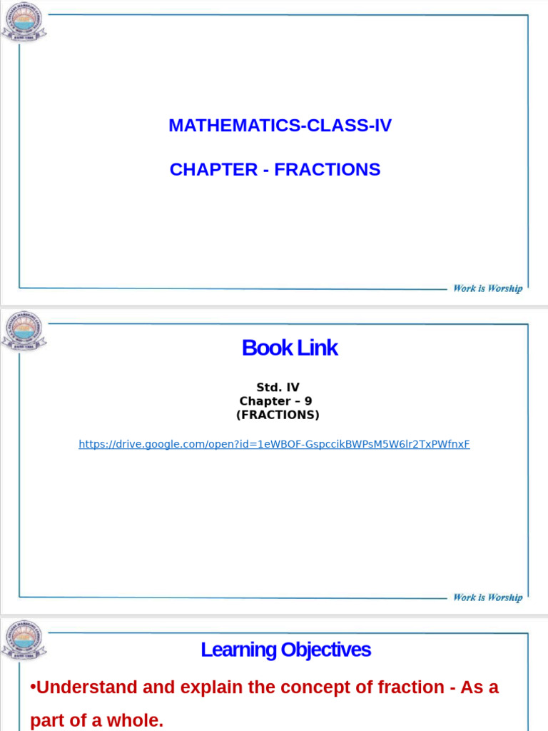 Understanding Fractions for Grade IV | PDF | Division (Mathematics ...