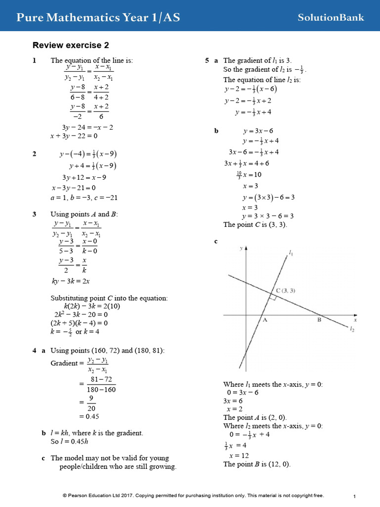 Review Exercise 2 of Edexcel Pure 1 Mathematics | PDF | Euclidean Plane Geometry | Euclid