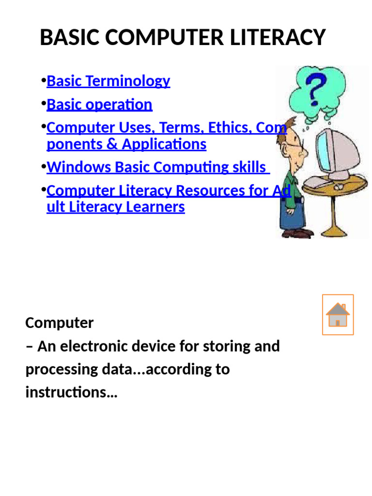 Basic Computer Literacy Presentation | PDF | Desktop Computer | Application Software