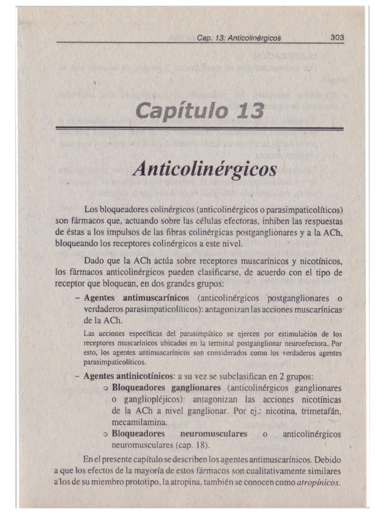 ANTICOLINERGICOS | PDF | Drogas | Farmacología