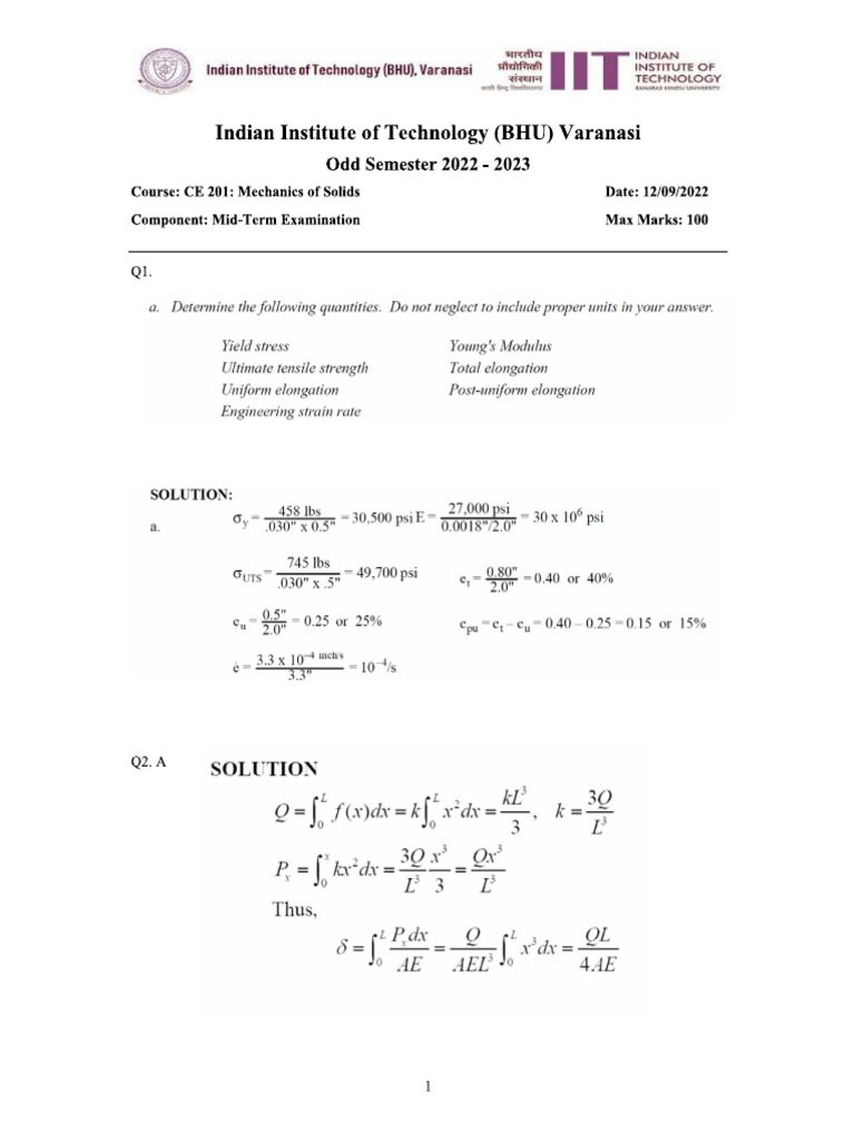 Mid Sem Solution | PDF