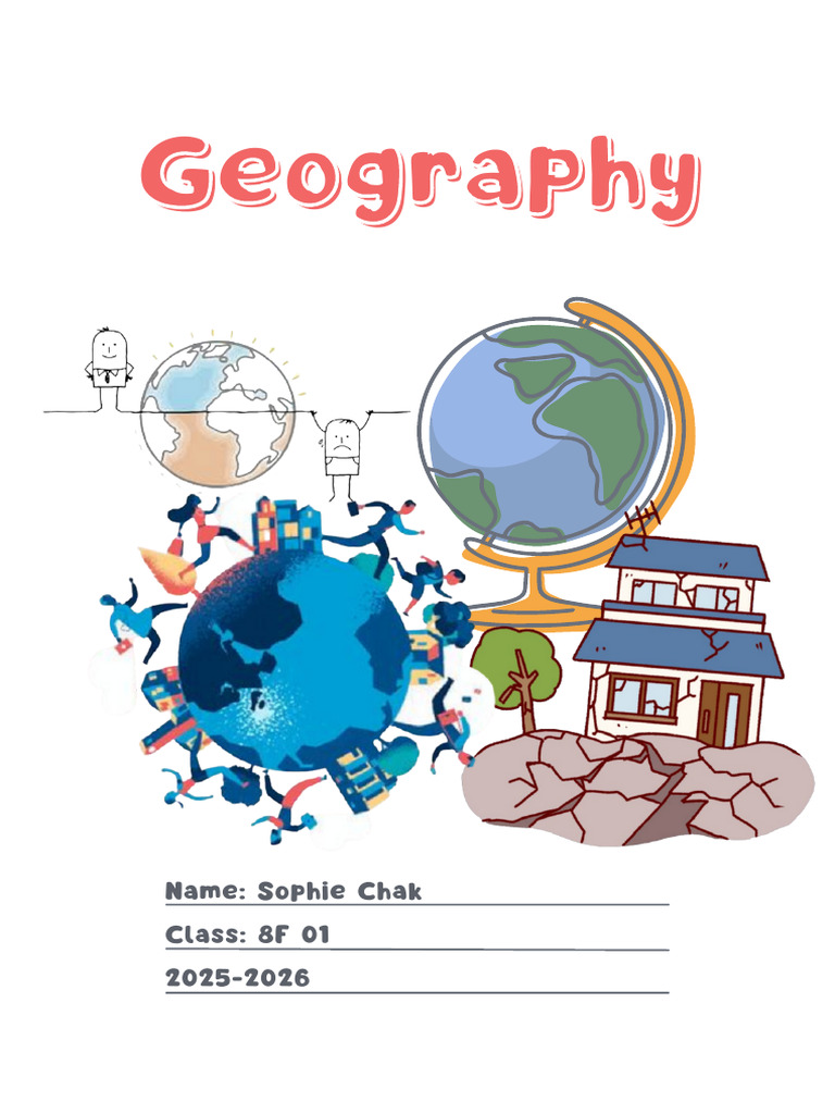 Pastel Illustration Geography Notebook A4 Cover | PDF