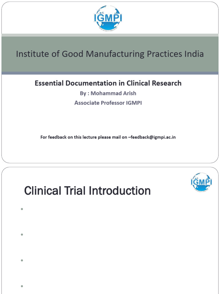 Essential Documentation in Clinical Research | PDF | Clinical Trial ...